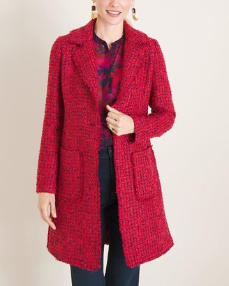 Chico's Tonal Red Tweed Topper - ShopStyle Jackets