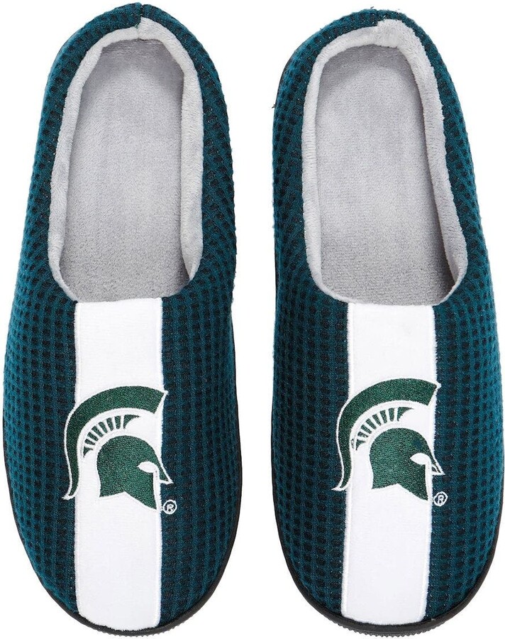 Men's FOCO Green Michigan State Spartans Team Stripe Memory Foam Slide ...