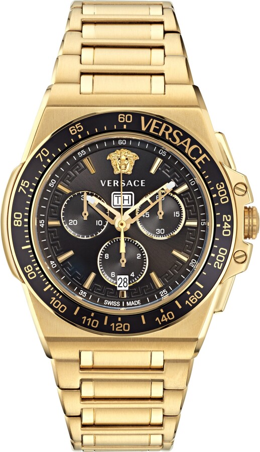 Versace Men's Greca Extreme Swiss Chronograph Gold-Tone Stainless Steel ...