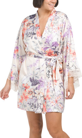 TJMAXX Etched Floral Satin Robe For Women - ShopStyle