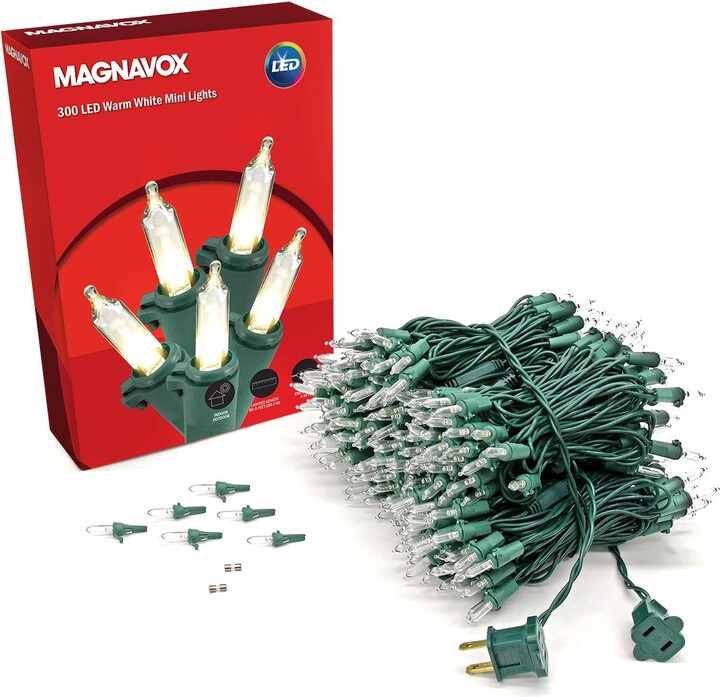 MAGNAVOX 300lt Warm White LED Smooth Mini Set Light String - ShopStyle