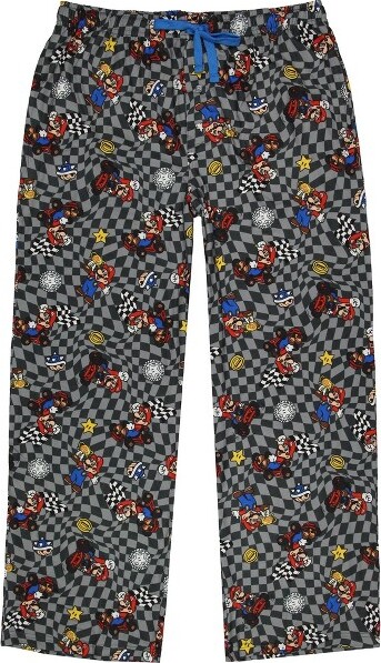 Seven Times Six Super Mario Kart Men' Mario Champion Checkered Pajama ...