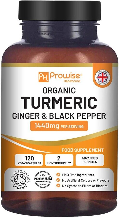 Prowise Healthcare Organic Turmeric Capsules High Strength 1440mg - 120 ...