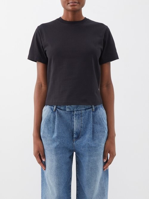 Armarium - Saba Logo-patch Cotton-jersey T-shirt - Black - ShopStyle