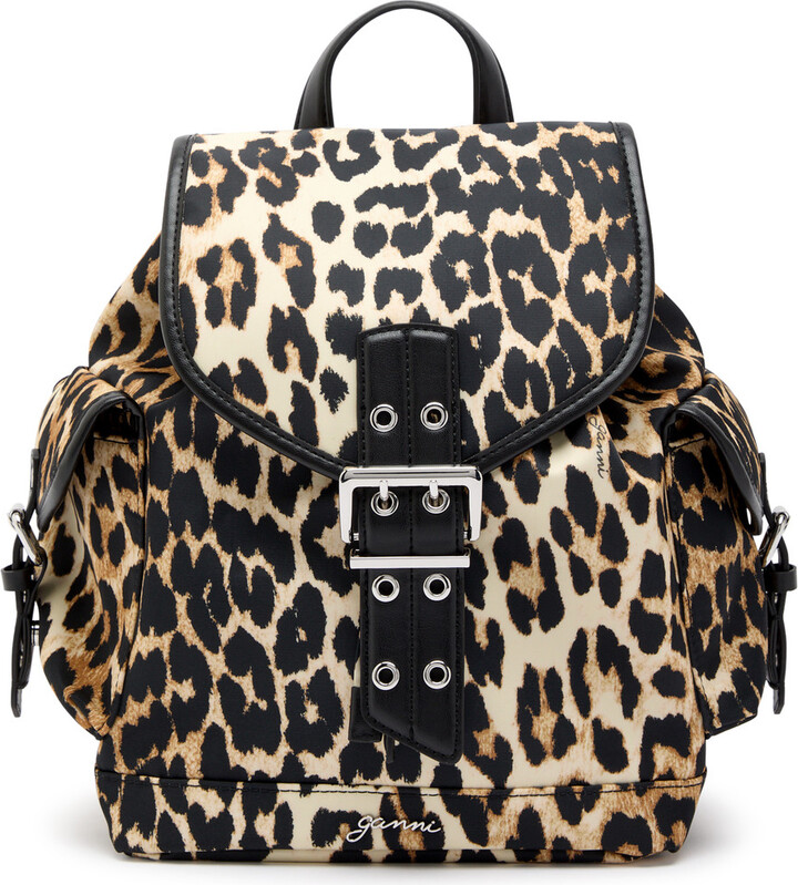 Ganni Bucky Leopard-print Nylon Backpack - ShopStyle