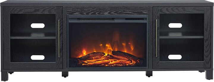 Abraham + Ivy Quincy Rectangular Tv Stand With 26" Log Fireplace For Tv ...