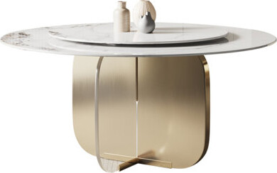 Orren Ellis Italian Family Minimalist Circular Dining Table With ...