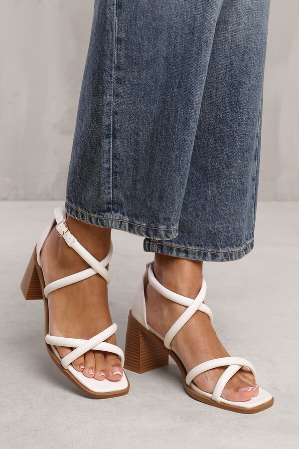 Where's That From 'Rida' Cross Over Multi Strap Heels - White ...