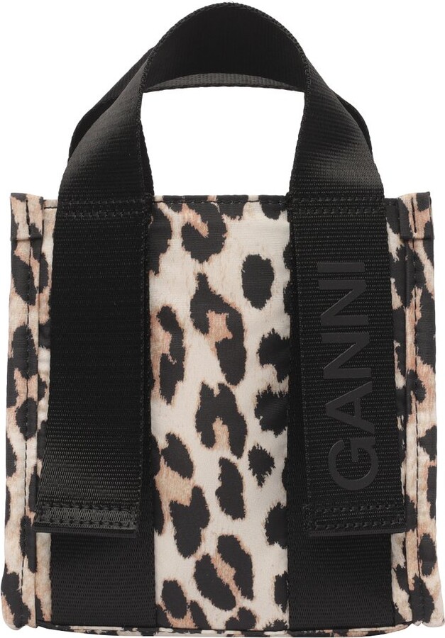 Ganni Leopard-Print Mini Tote Bag - ShopStyle