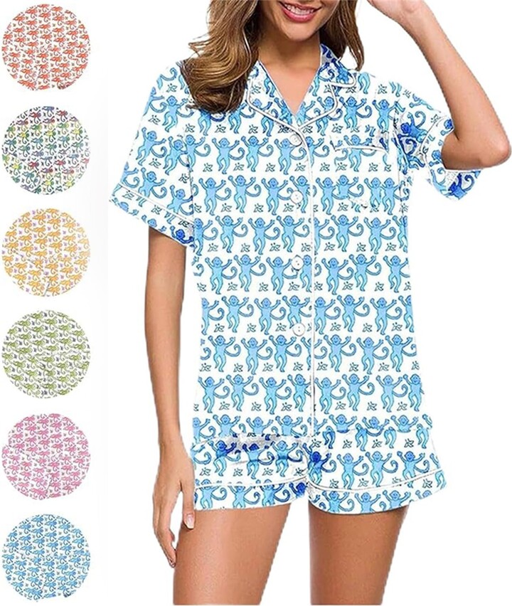 MoliseMeotans Womens 2 Piece Roller Rabbit Pajamas Cute Monkey Pajamas ...
