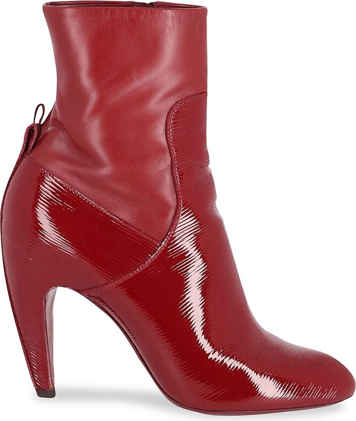 Louis Vuitton Women's Eternal Ankle Boots In Red Patent Leather Boots ...