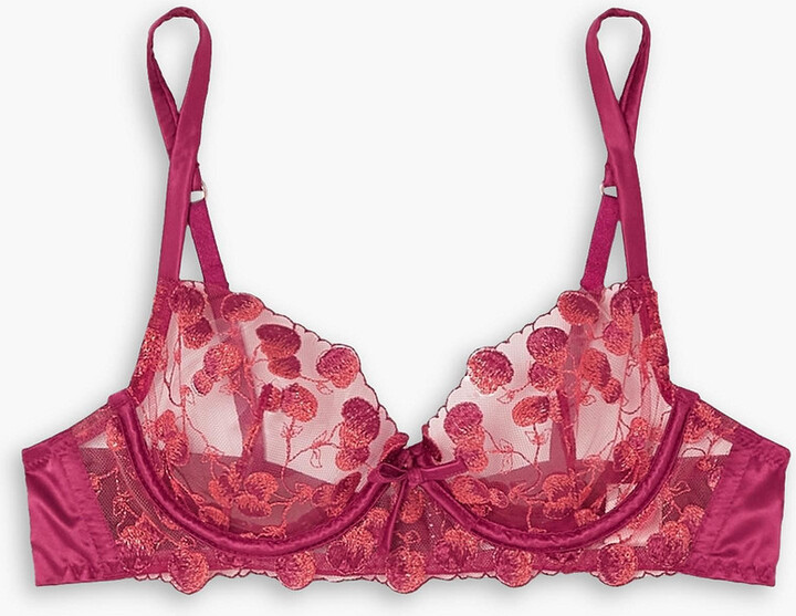 Coco de Mer London Muse Naomi satin-trimmed embroidered tulle ...