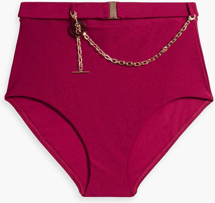 Zimmermann Chain-embellished belted high-rise bikini briefs - ShopStyle ...