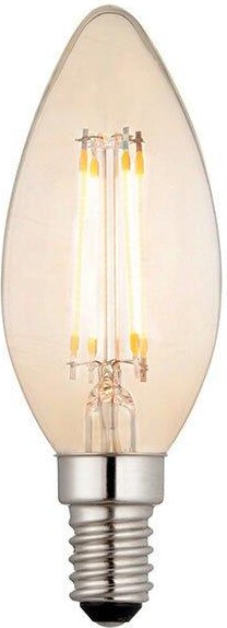 Loops LED Filament Lamp Bulb 4W Candle Shaped E14 LED Amber Tinted ...