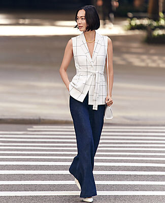 Ann Taylor High Rise Trouser Jeans in Classic Rinse Wash - ShopStyle