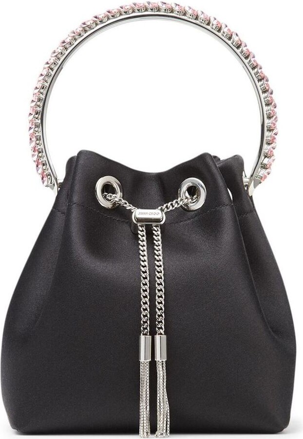 Jimmy Choo Bon Bon crystal embellished satin bucket bag - ShopStyle