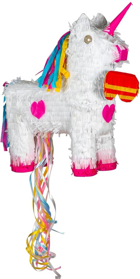 Fax Potato Pinatas Unicorn Pull String Cardboard Pinata & Blindfold Set ...