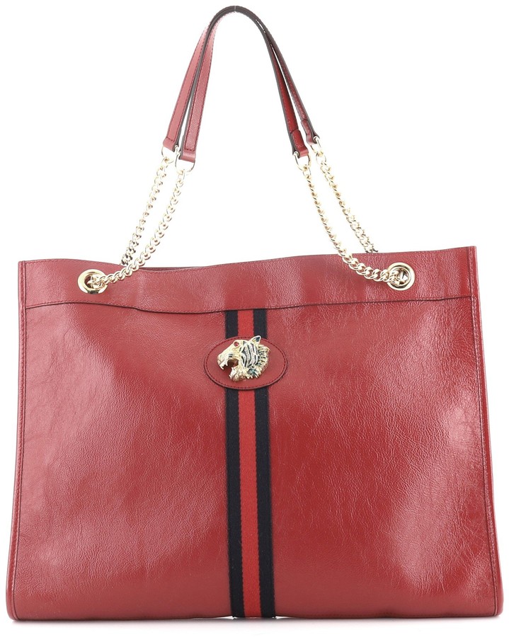 Gucci Rajah Chain Tote Leather Large - ShopStyle Shoulder Bags