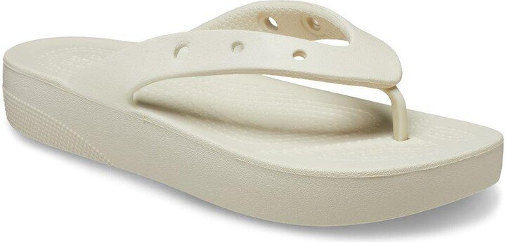 Crocs 'Classic Platform Flip Flop' Toe Post Summer - White - ShopStyle