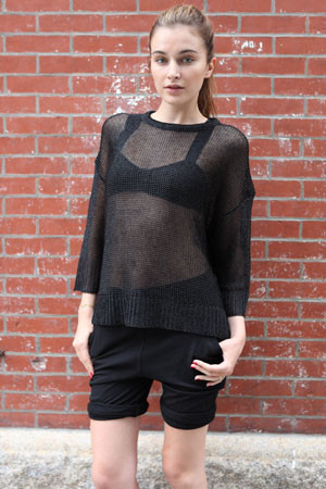 Alexander Wang Shiny Black Chainmail Sweater - ShopStyle