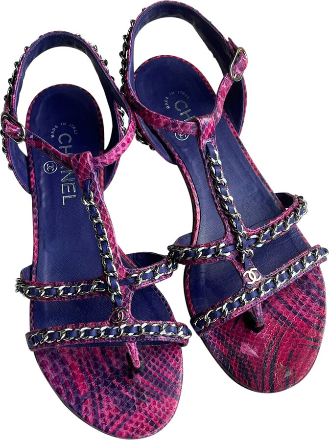 Chanel Python sandals - ShopStyle