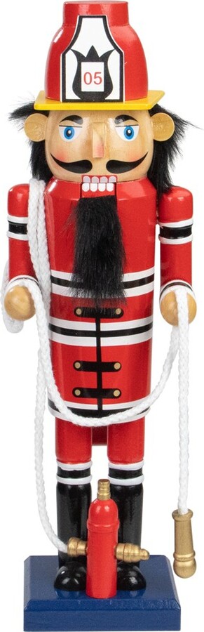 Northlight 14 Red Wooden Fireman with Hose Christmas Nutcracker ...