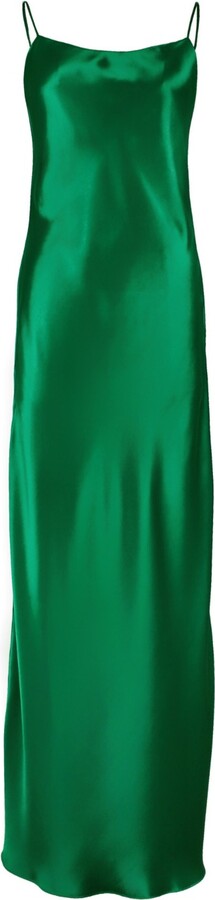 Jacoba Jane - Isla Silk Satin Evening Gown - Emerald Green - ShopStyle