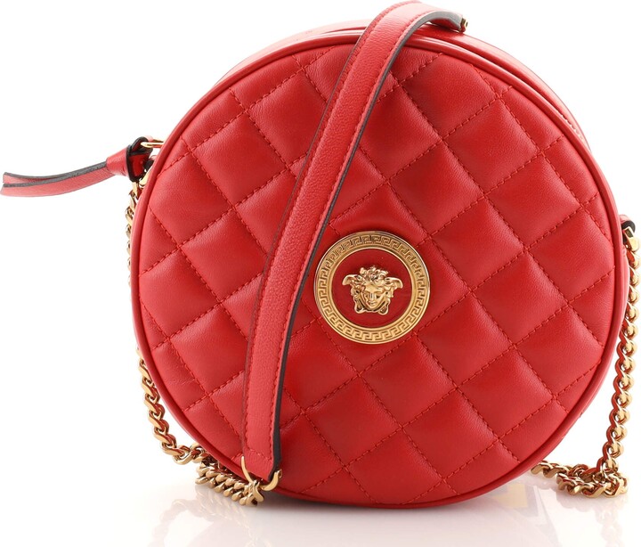 Versace La Medusa Round Camera Bag Quilted Leather Small - ShopStyle