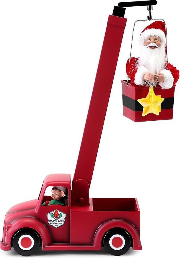 Mr. Christmas North Pole Lighting Crew Animated Santa & Crane ...