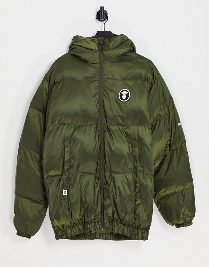 AAPE BY A BATHING APE® AAPE By A Bathing Ape puffer jacket in khaki ...