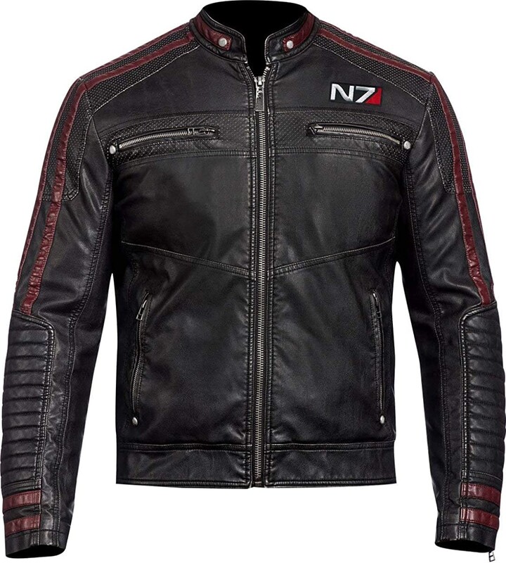 LP-FACON Mass Effect Video Gaming Jacket - N7 Street Fighter Leather ...