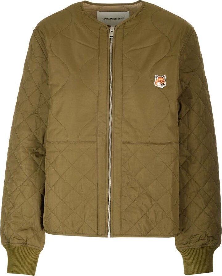 MAISON KITSUNÉ Fox Head Patch Quilted Jacket - ShopStyle