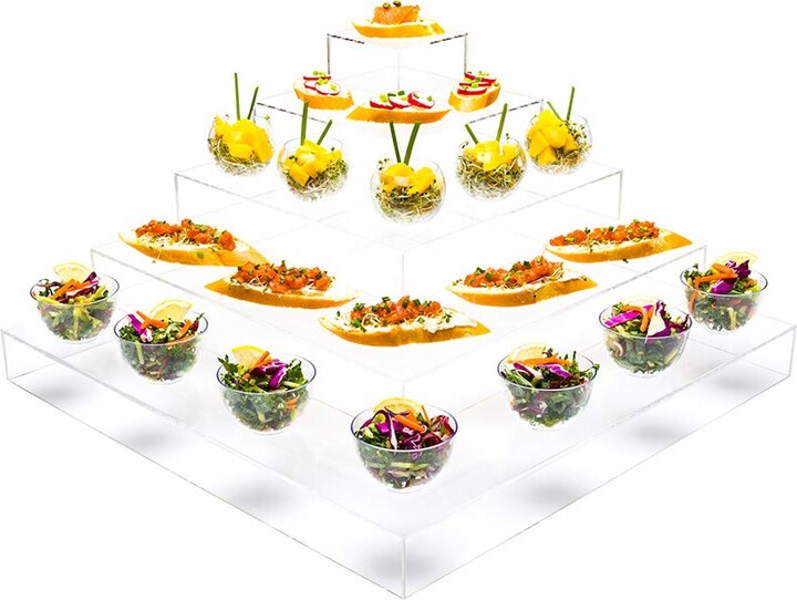 Clear Tek Clear Acrylic Buffet Stand - 3-Tier - 15 3/4" x 6" x 11 3/4 ...