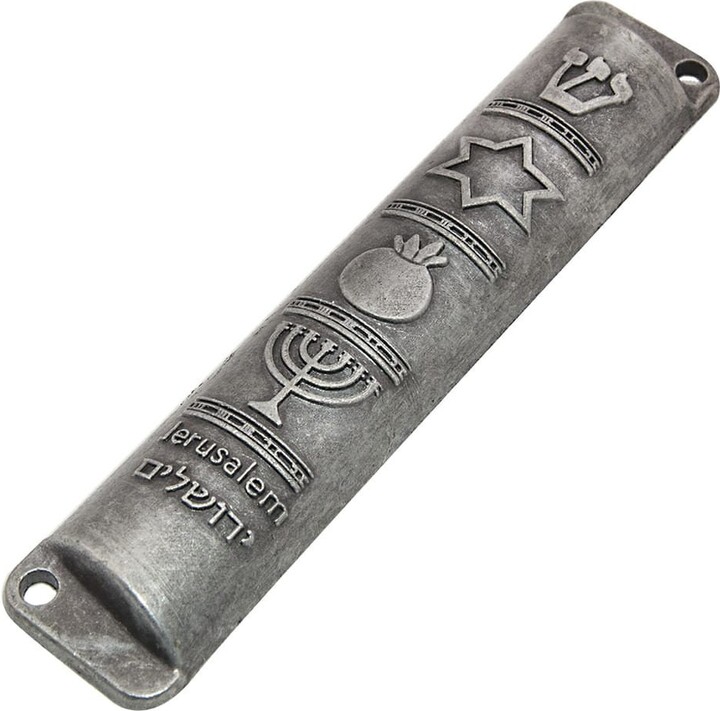 Etsy Custom Engrave Vintage Pewter Door Mezuzah With Famous Jewish ...