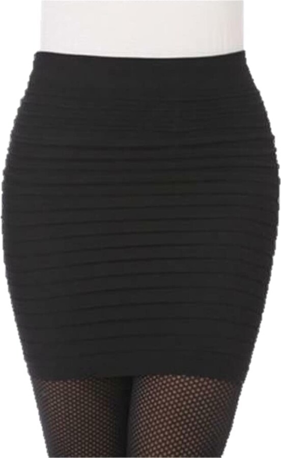 HxmeStore Women Pleated Seamless Stretch Tight Bodycon Mini Skirt Short ...