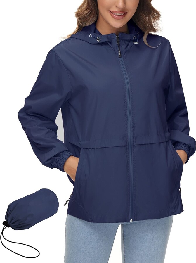 IECCP Ladies Raincoats Light Weight Waterproof Jacket Rain Jacket Women ...
