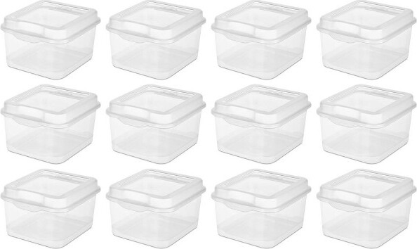 Sterilite Modular Plastic FlipTop Hinged Storage Box Container with ...