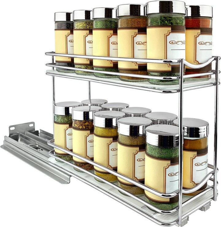 Lynk Professional Slide Out Double Spice Rack Upper Cabinet Organizer ...