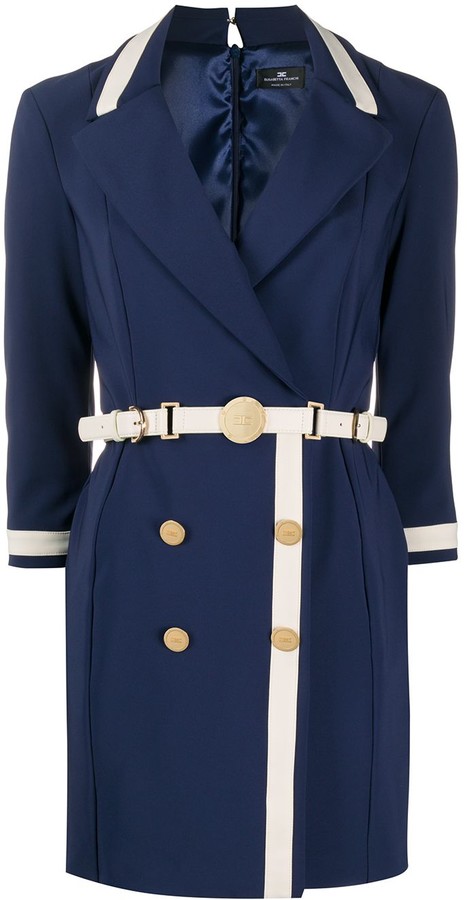 Elisabetta Franchi Two-Colour Belted Dress - ShopStyle
