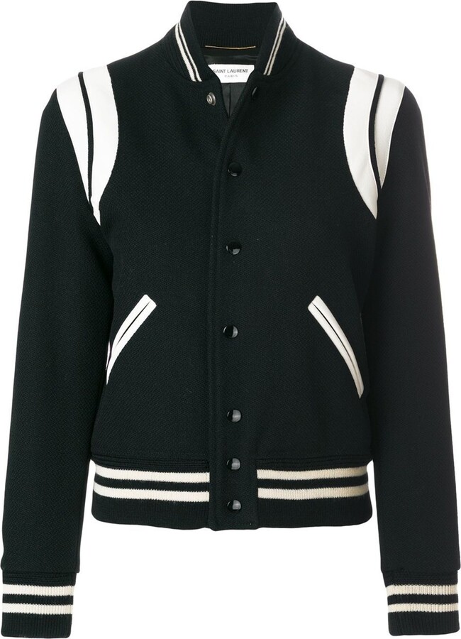 Saint Laurent Two-Tone Varsity Jacket - ShopStyle