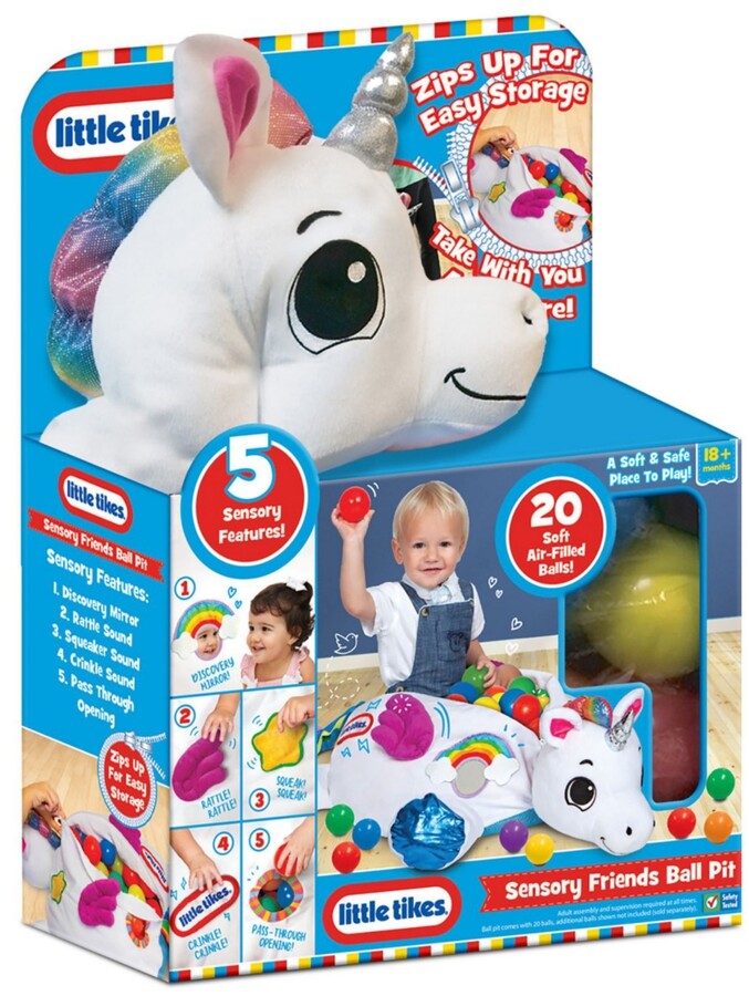 Redbox Little Tikes Sensory Unicorn Ball Pit with 5 Sensory Features ...