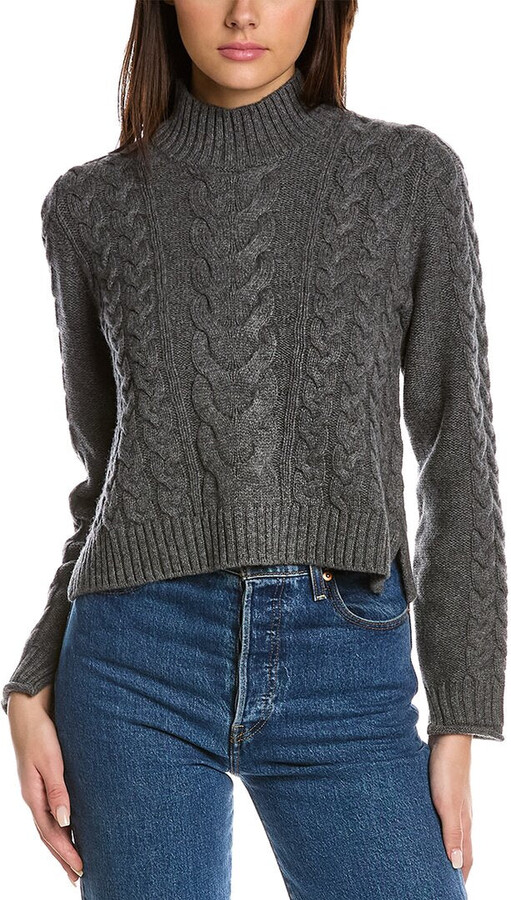 Hannah Rose Ella Crop Cable Wool & Cashmere-Blend Sweater - ShopStyle