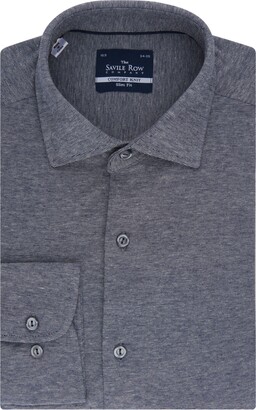 SAVILE ROW CO Slim Fit Comfort Knit Birds Eye Button-Down Shirt - ShopStyle