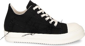 Rick Owens Slashed Ramone Low Sneaker in Black - ShopStyle