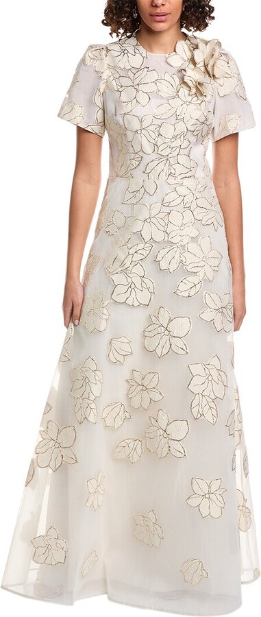Teri Jon by Rickie Freeman Burnout Applique Gown - ShopStyle Evening Dresses