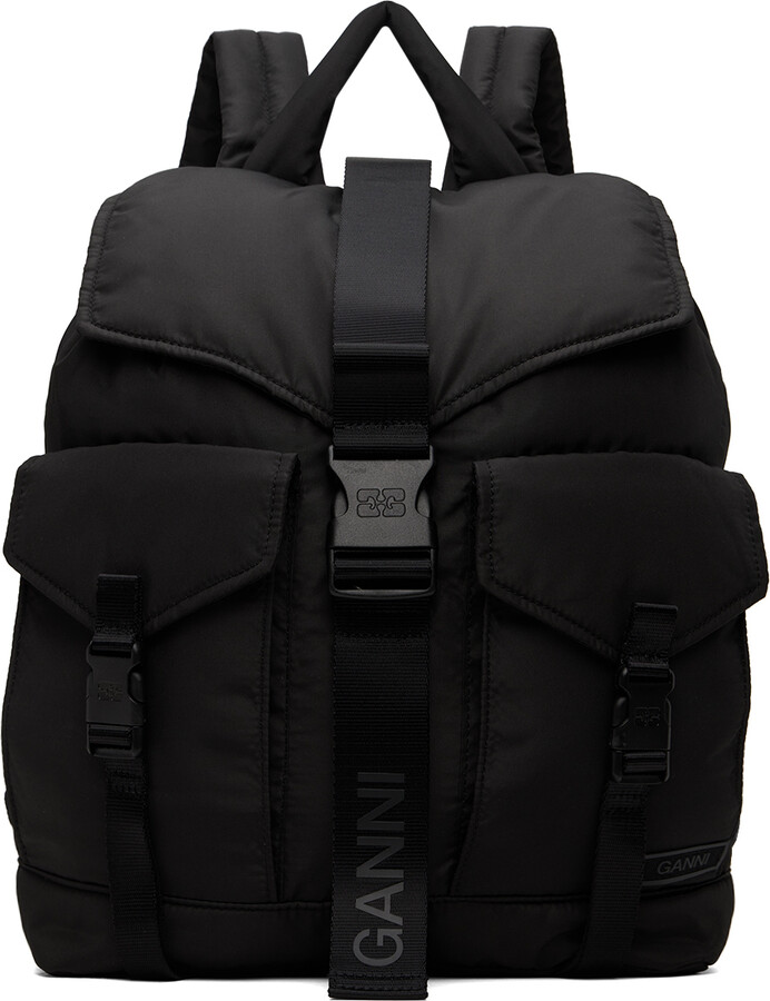 Ganni Black Tech Backpack - ShopStyle