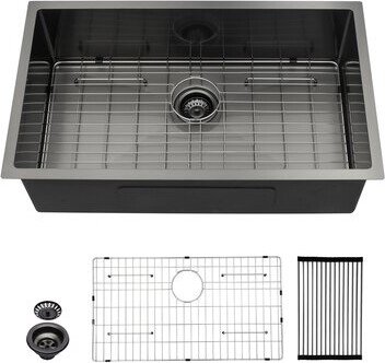 Mocoloo 32" L x 19" W Undermount Single Bowl Stainless Steel Kitchen ...