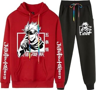 HongwenStore Anime Jujutsu Kaisen Hoodies Pants Two Piece Set Gojo ...