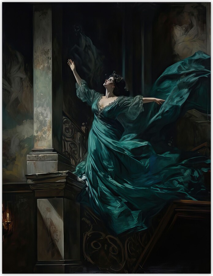 Artery8 Wall Art Print Floria Tosca Dramatic Opera Scene Oil Painting ...