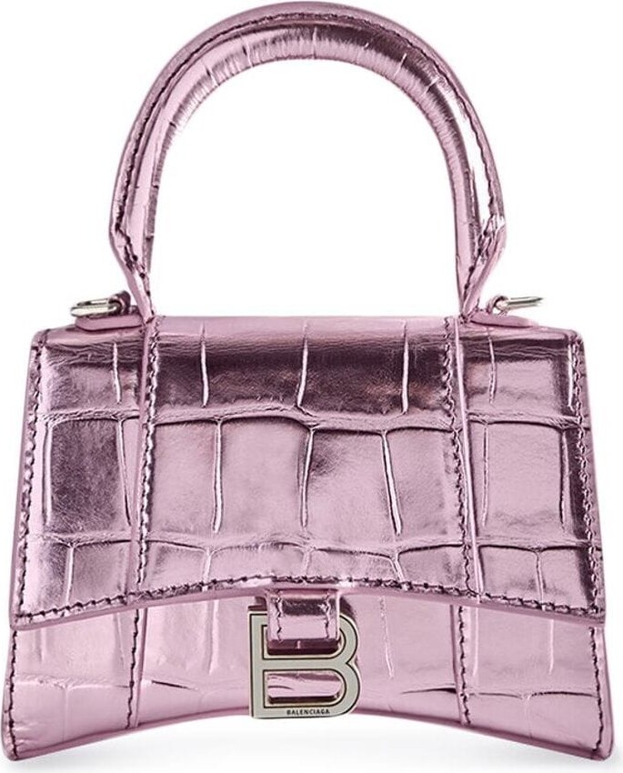 Balenciaga Hourglass mini metallic handbag - ShopStyle Shoulder Bags